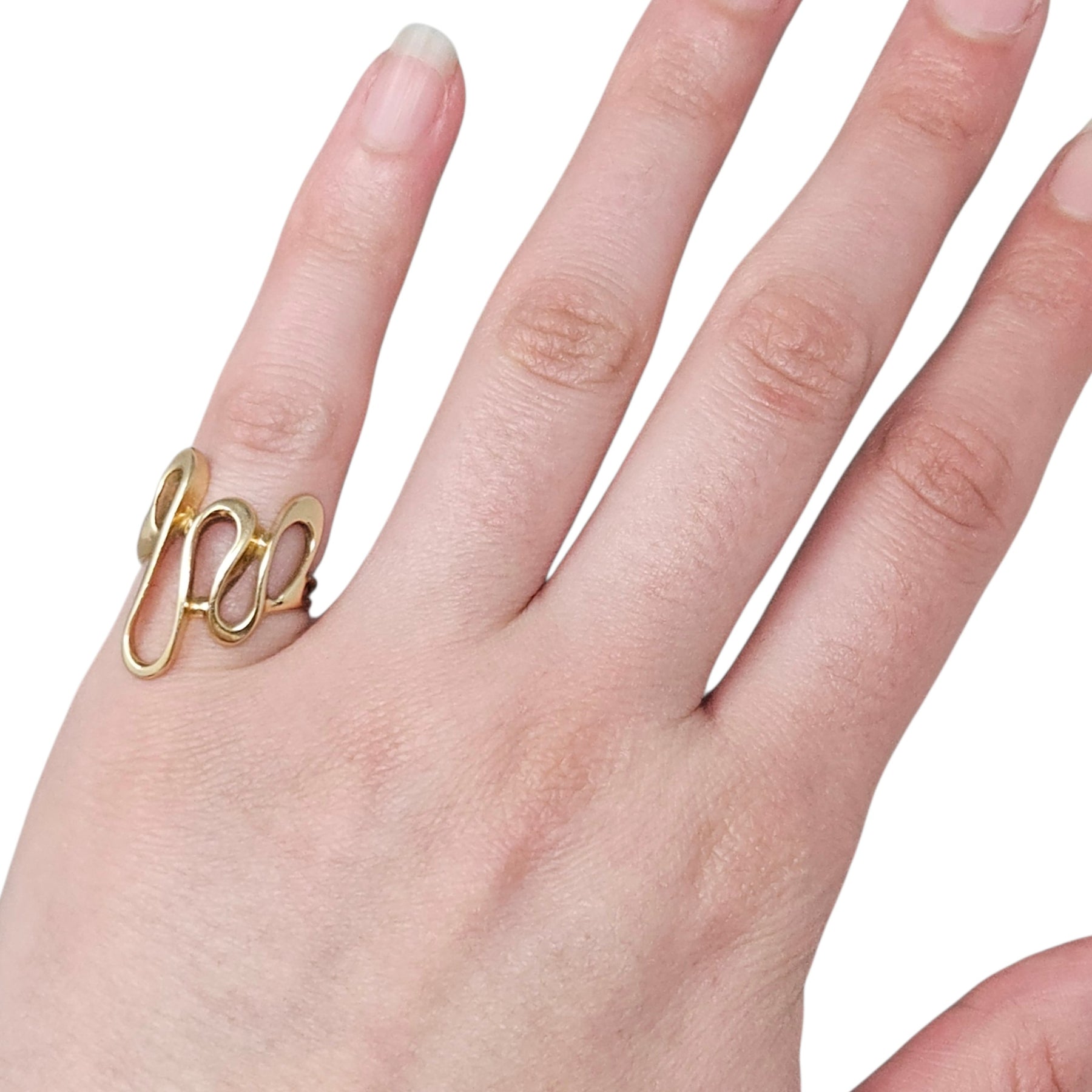 14K Yellow Gold Squiggle Ring - Size 5.5 – shopstyle360